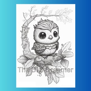 20 Printable Adorable Cute Chirping Woodland Birds Grayscale Coloring ...