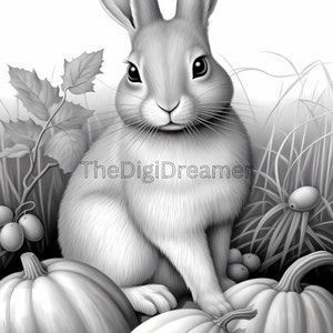 55 Fall Animals Set 1 - Grayscale Printable Coloring Pages for Adults ...