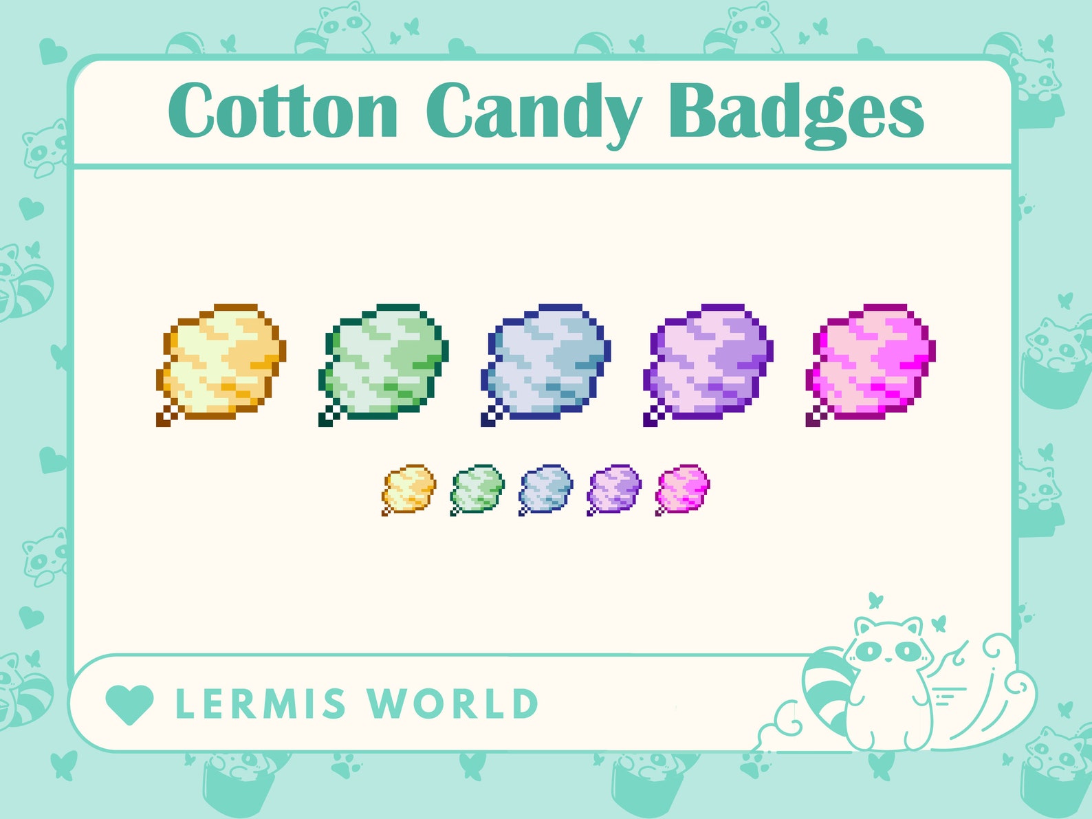 Cotton Candy Badges (5 Pack) | Instant Download for Twitch | Cute ...