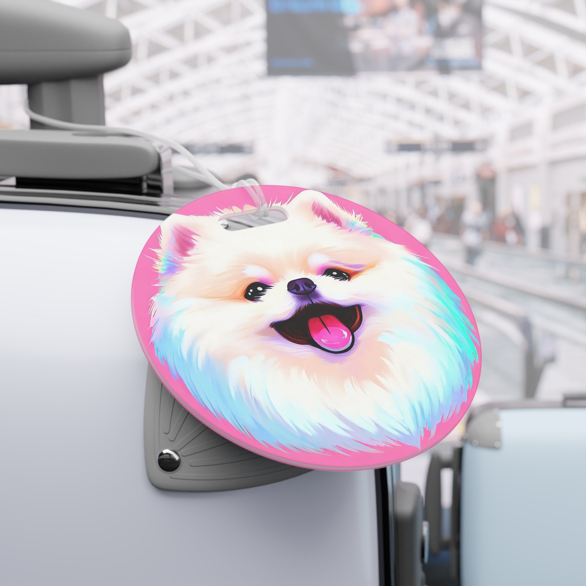 Pomeranian Luggage Tag Dog Travel Accessories Round Shape - Etsy