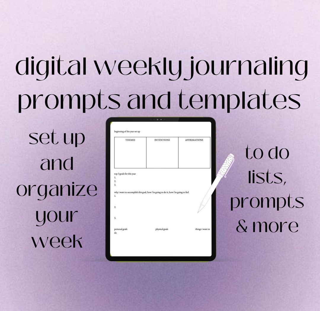 Weekly Digital Journaling Templates: 10 Pages of Weekly Setups and ...