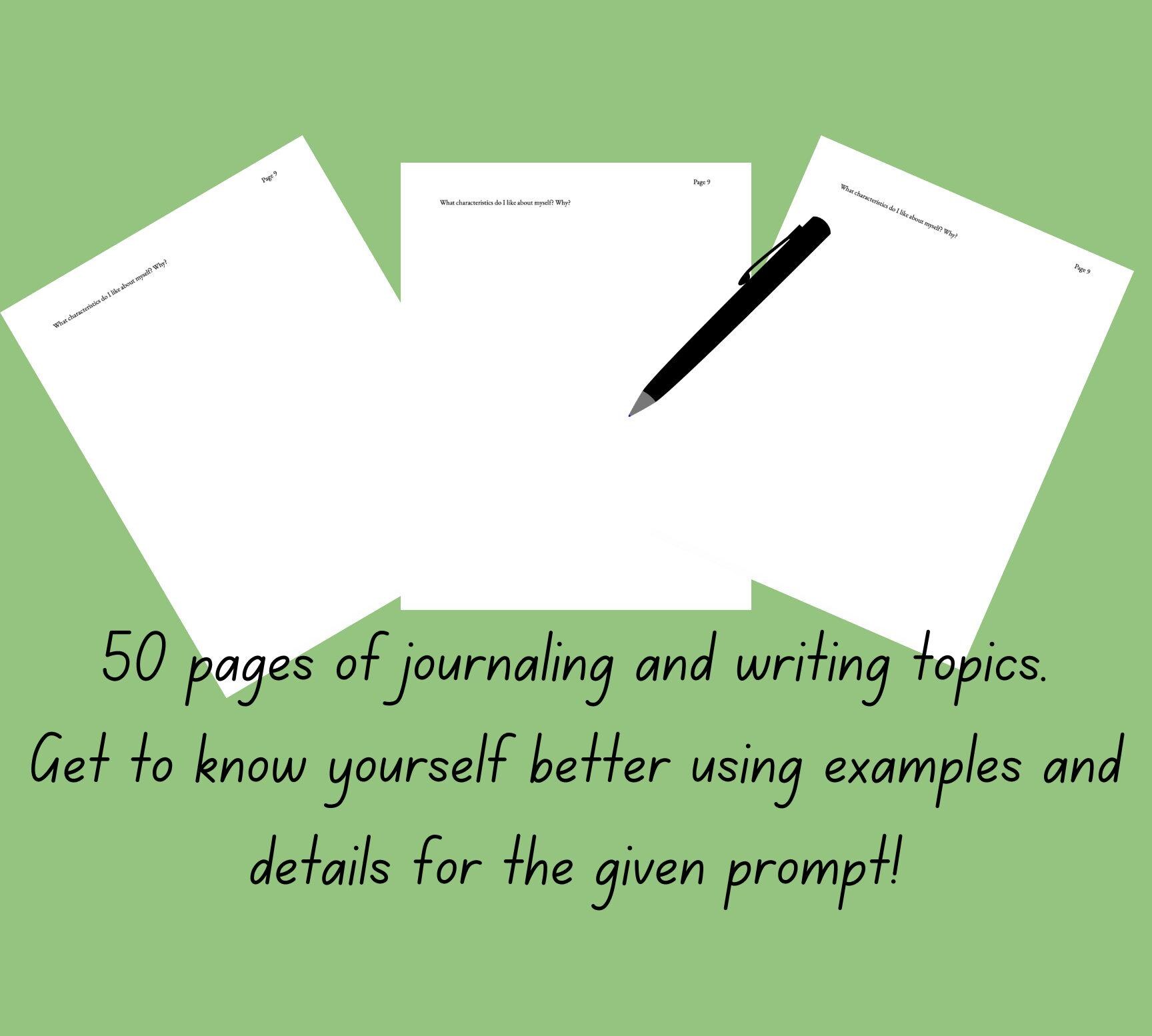 5 Minute Journaling Topics: 50 Pages of Journaling Ideas - Etsy