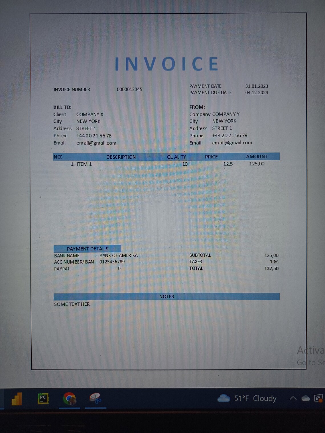 MS Excel Template Automatic Invoices - Etsy