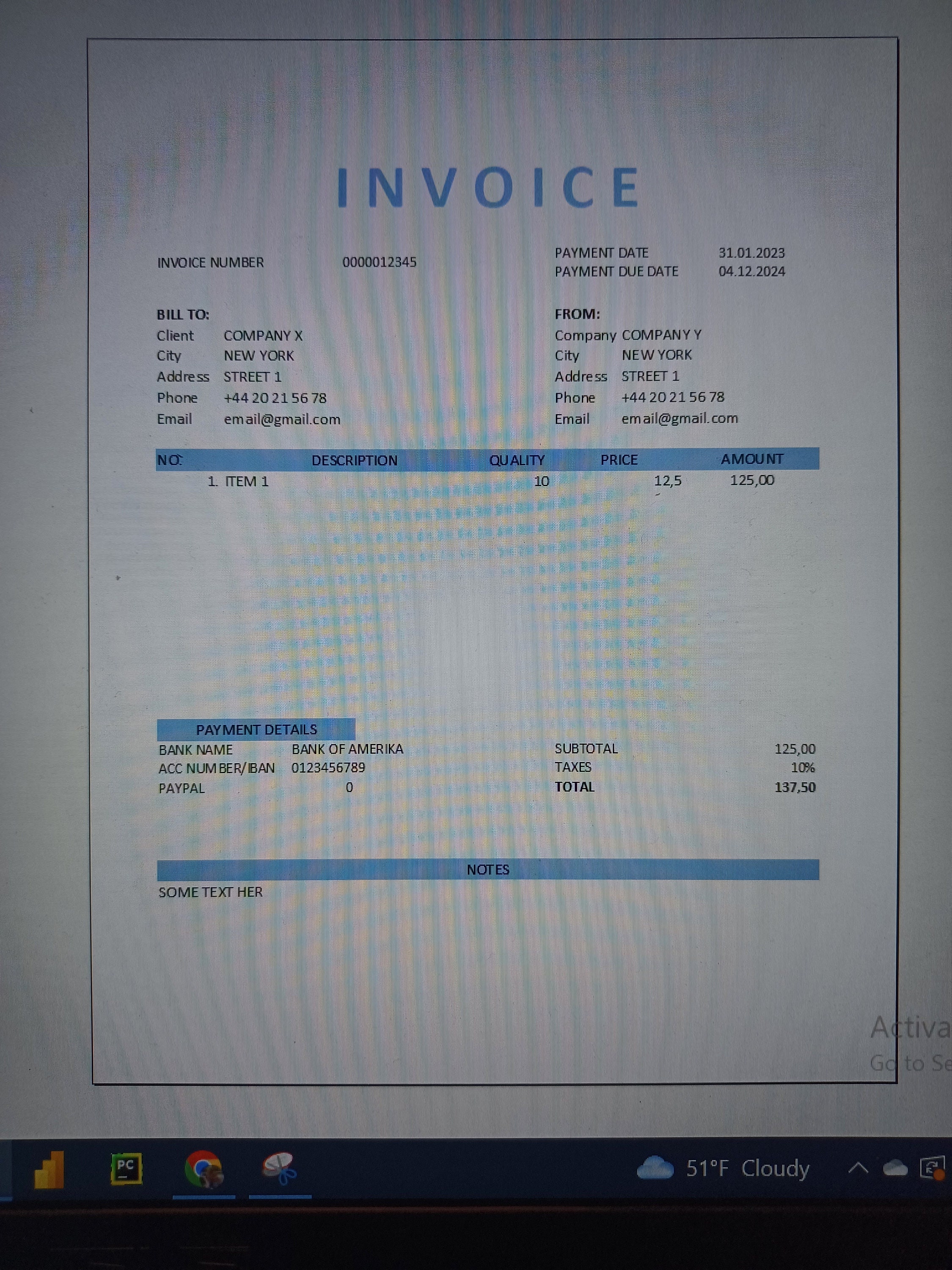 MS Excel Template Automatic Invoices - Etsy