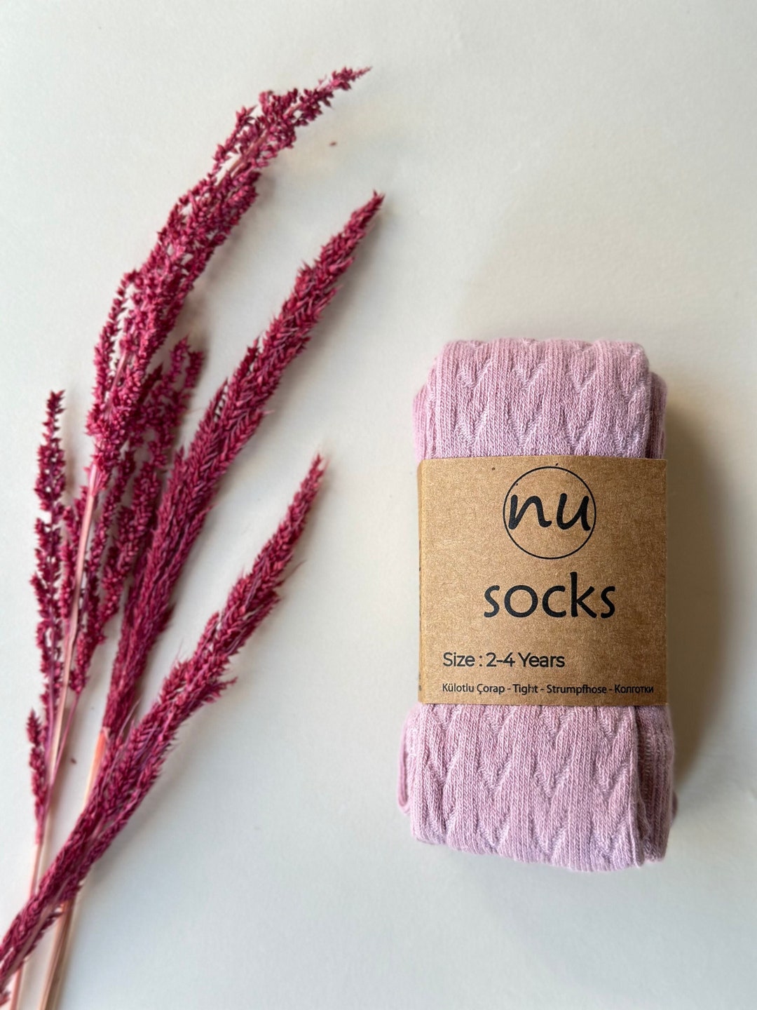 Light Pink-baby Girl-kids Cotton RIBBED TIGHTS. Leggings Stockings ...