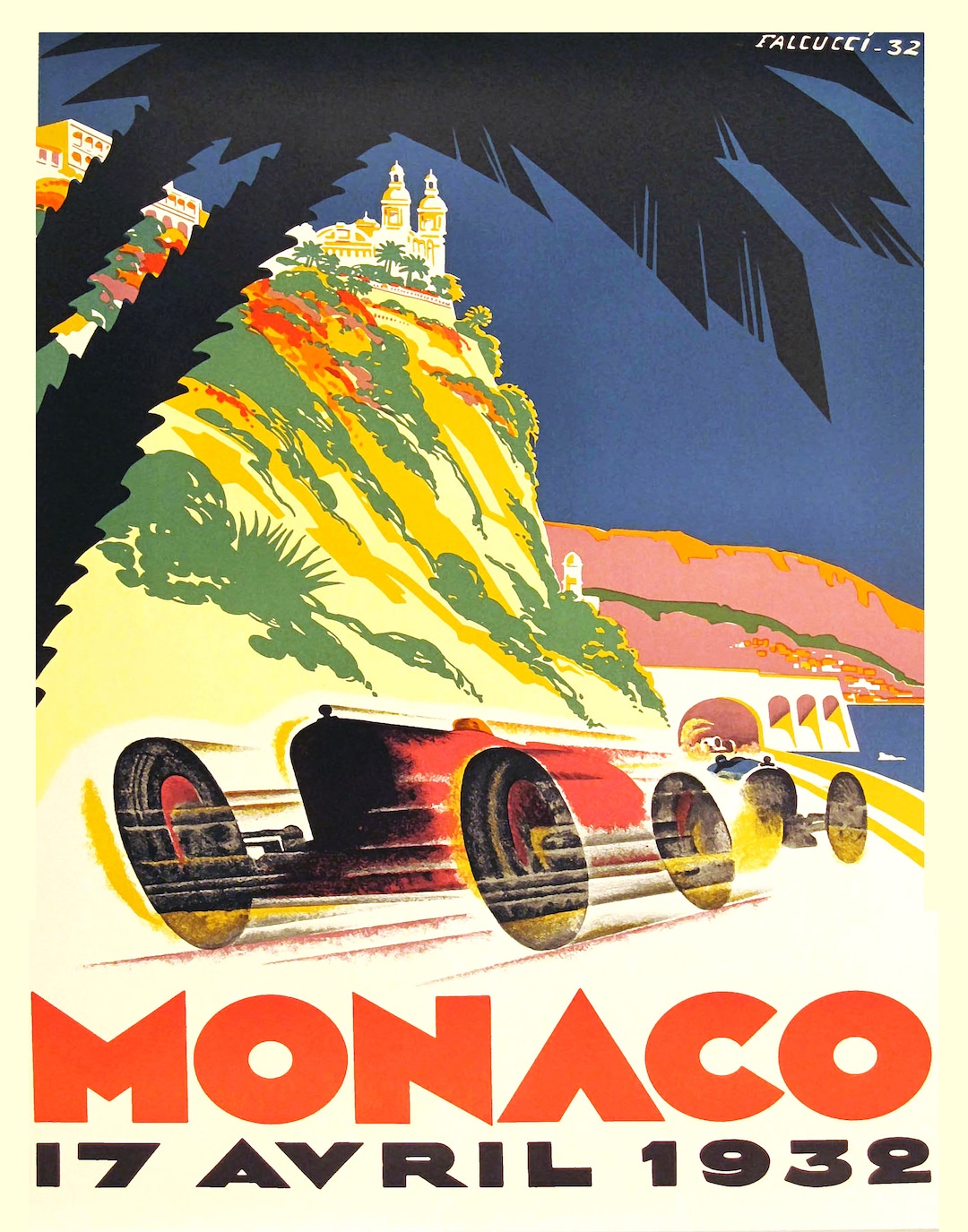 Monaco Car Race Vintage Poster , Printable Wall Art - Etsy