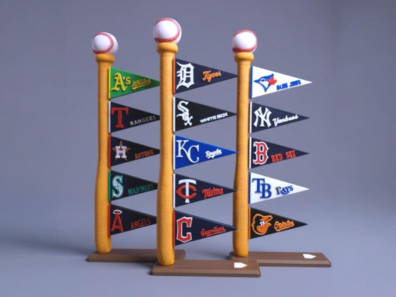 Bat and Ball Standings Tower – 3D Printed Baseball Display, Sports Fan ...