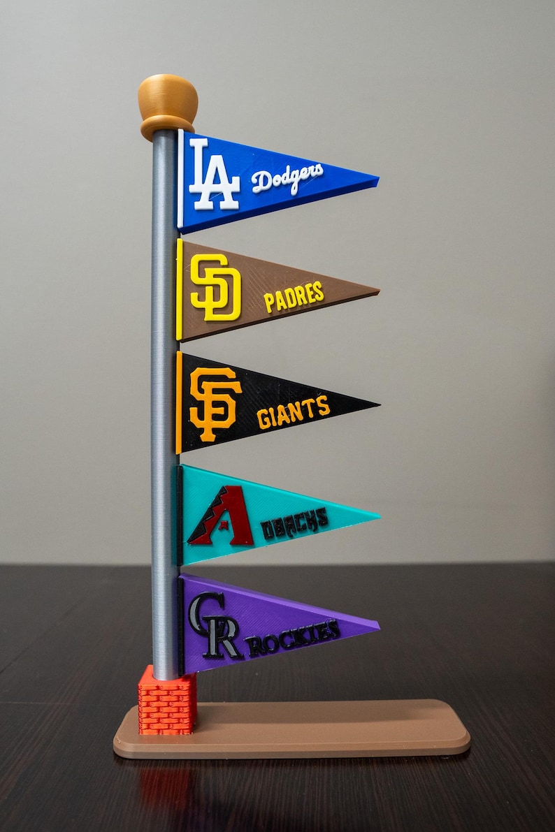 MLB Standings Pennant Tower – 3D Printed Baseball Display, Sports Fan ...