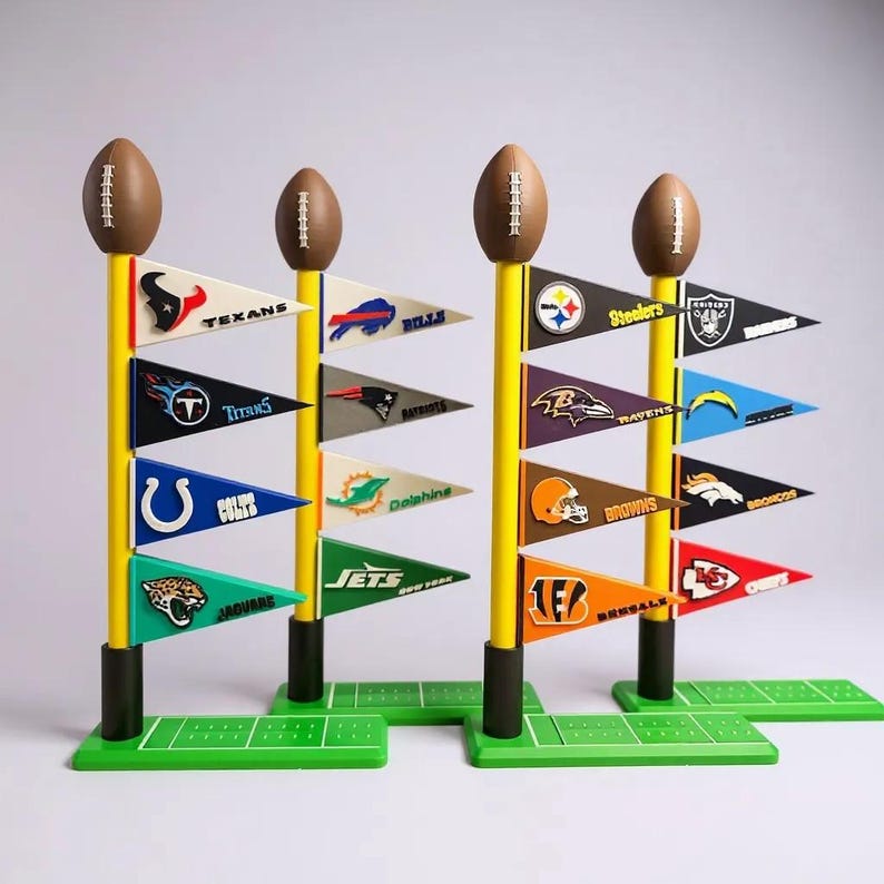 NFL Standings Flag Tower – 3D Printed Football Display, Sports Fan Gift ...