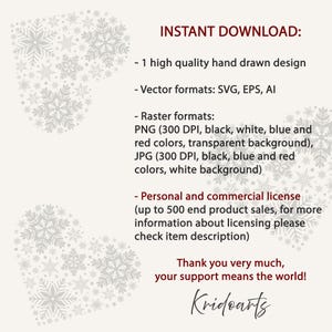 Snowflakes Heart SVG Design: Christmas and Winter Clipart (digital ...