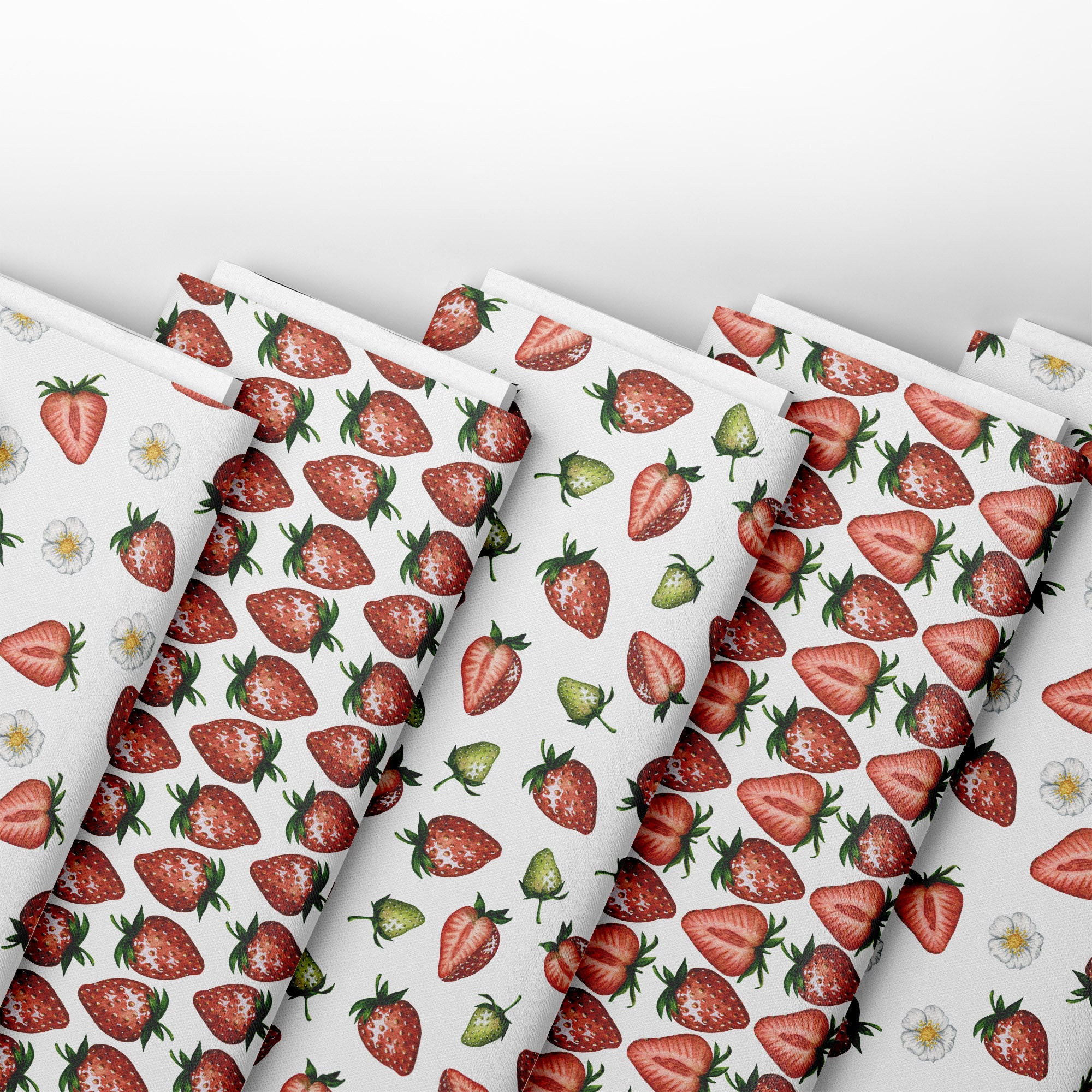 Watercolor Strawberry Digital Paper Set Seamless Pattern Pack Scrapbook ...