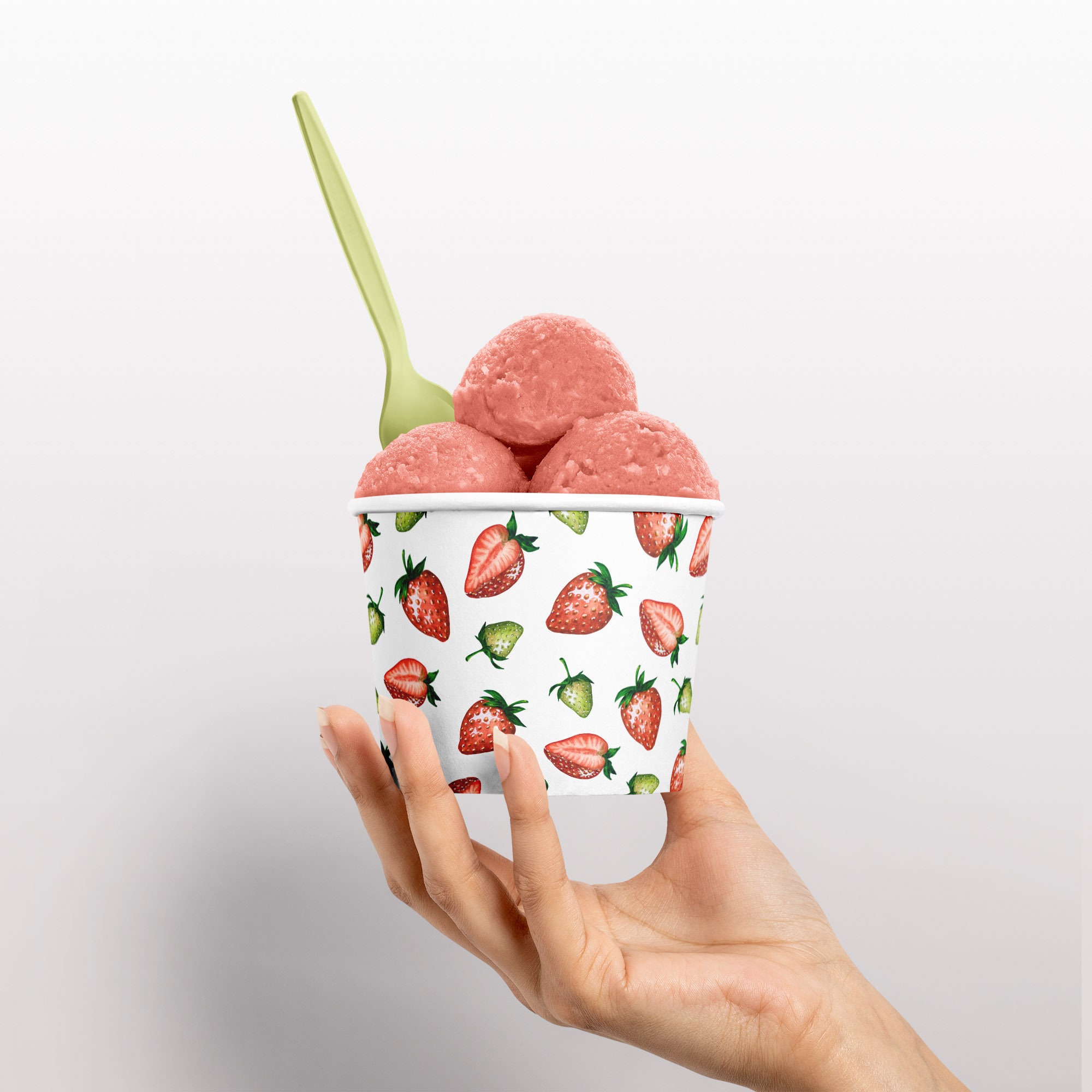 Watercolor Strawberry Digital Paper Set Seamless Pattern Pack Scrapbook ...