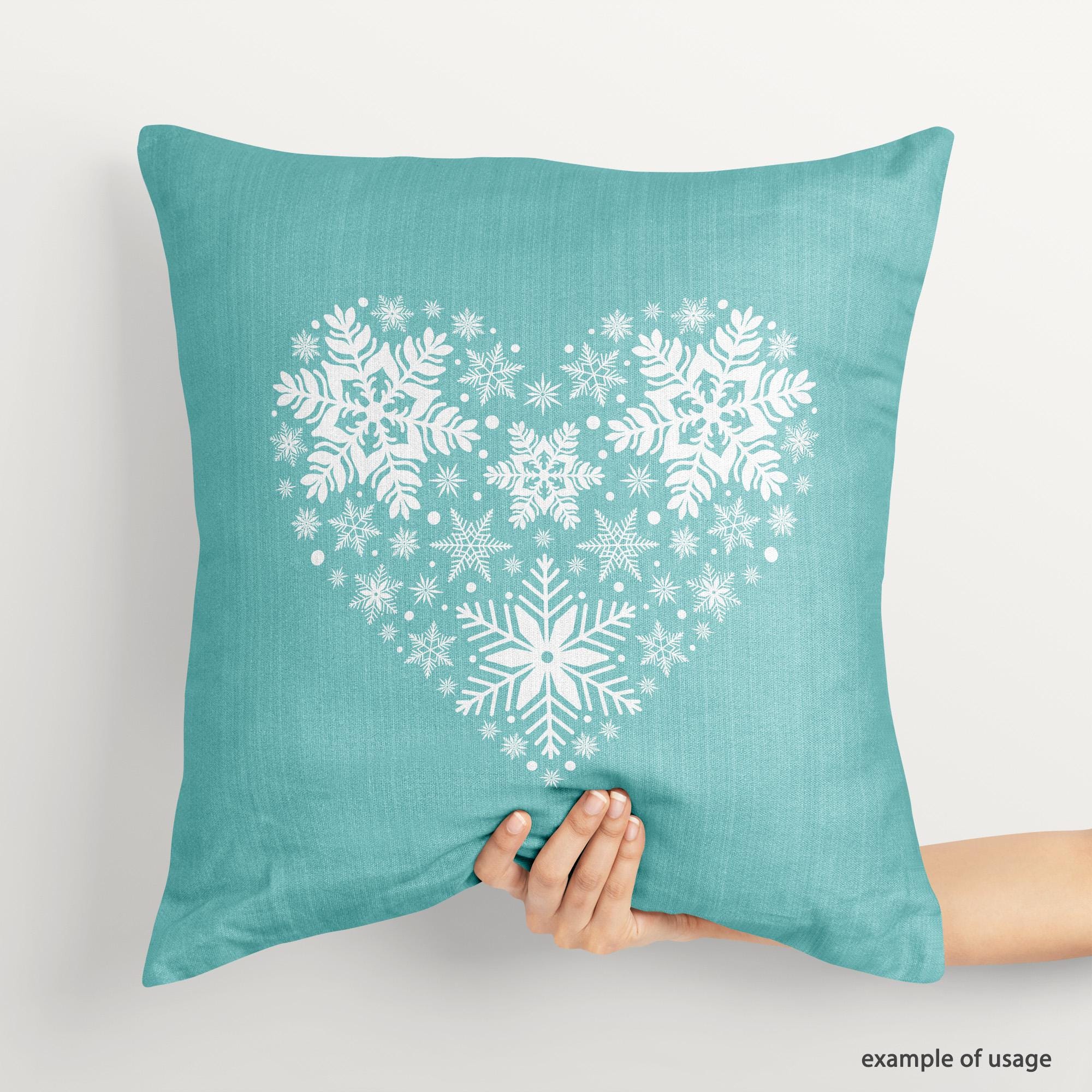 Snowflakes Heart SVG Design: Christmas and Winter Clipart (digital ...