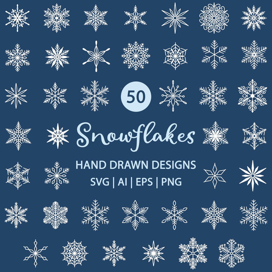 Snowflake Svg Bundle - Vector Snowflake Clipart Set - Winter Svg Files ...