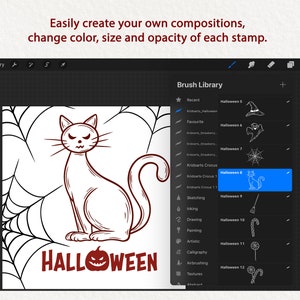 Halloween Procreate Stamps - Procreate Brushes Bundle - Procreate ...