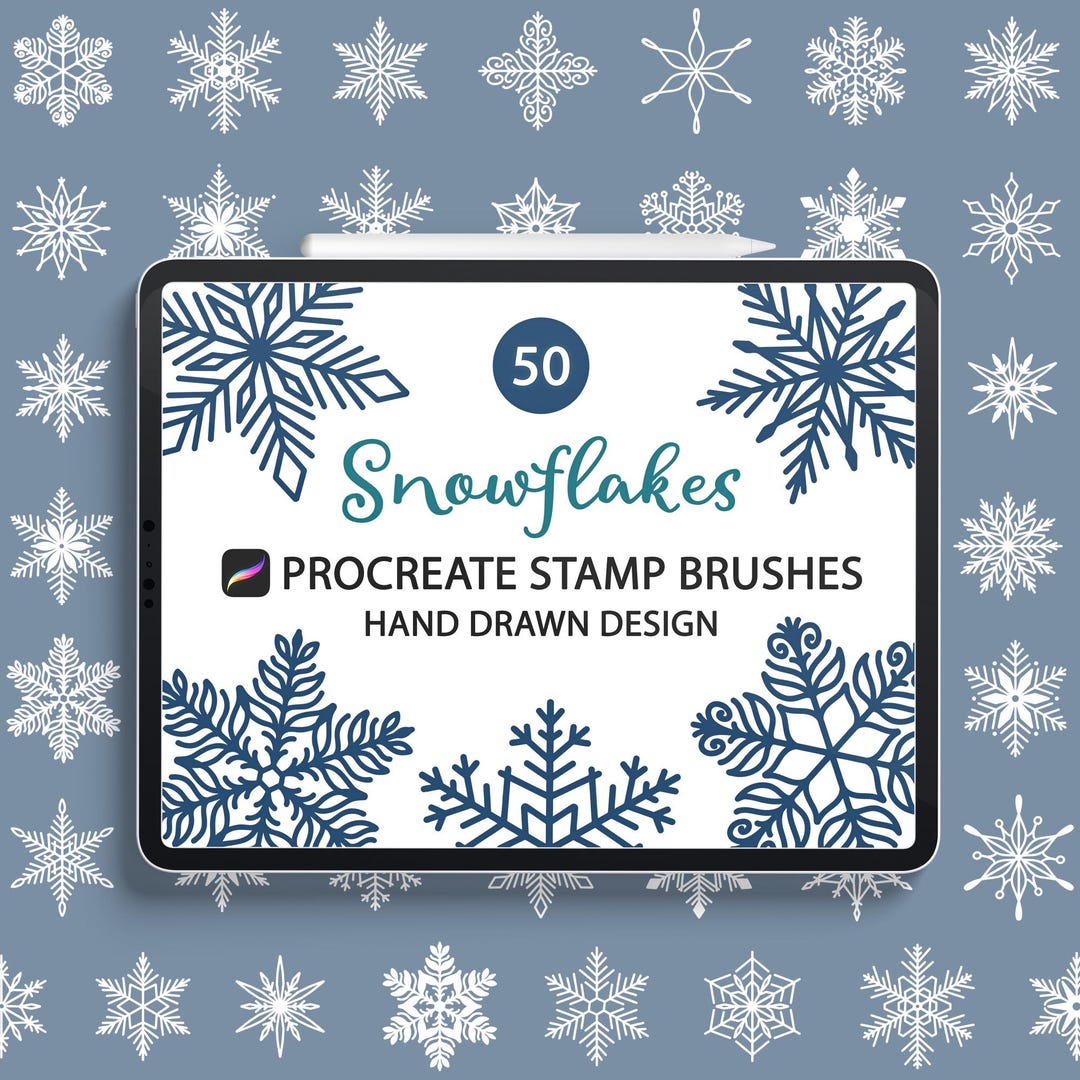 Snowflake Procreate Stamps - Procreate Brushes Bundle - Procreate ...