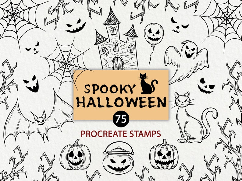 Halloween Procreate Stamps - Procreate Brushes Bundle - Procreate ...