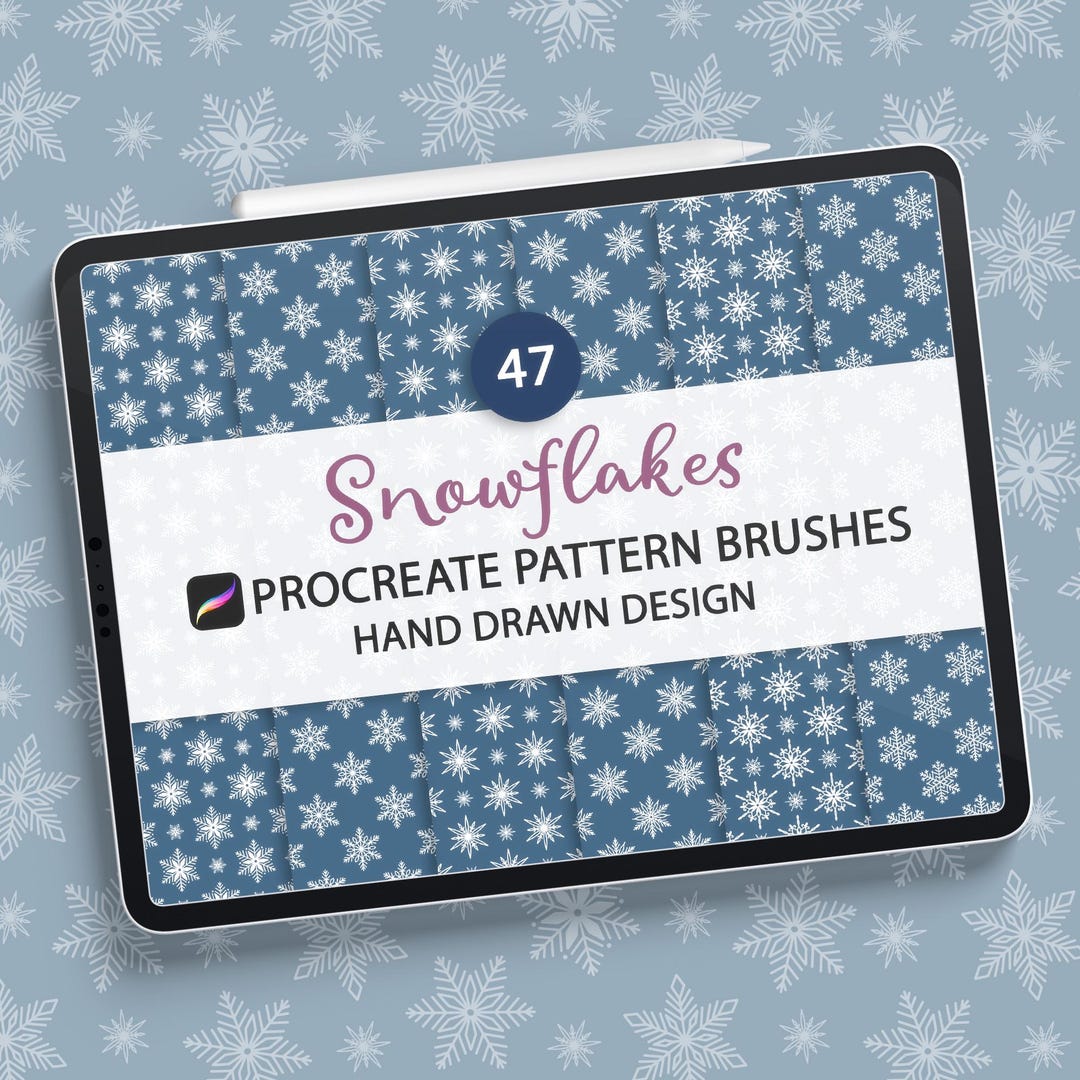 Snowflakes Procreate Pattern Brushes, Seamless Pattern Brushes, Winter ...