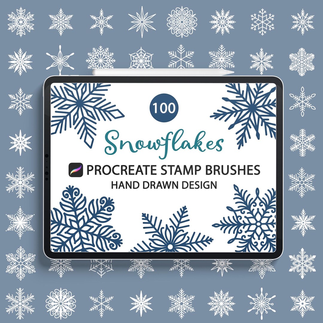 Snowflake Procreate Stamps - Procreate Brushes Bundle - Procreate ...