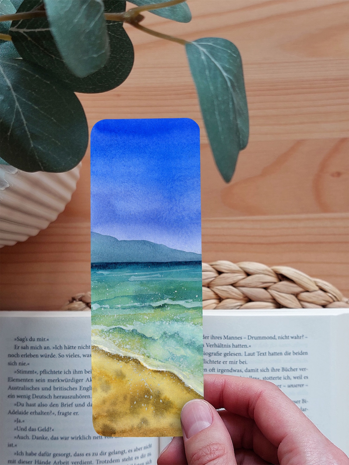 Printable Bookmarks Hand Painted Watercolor Bookmarks Seascape ...