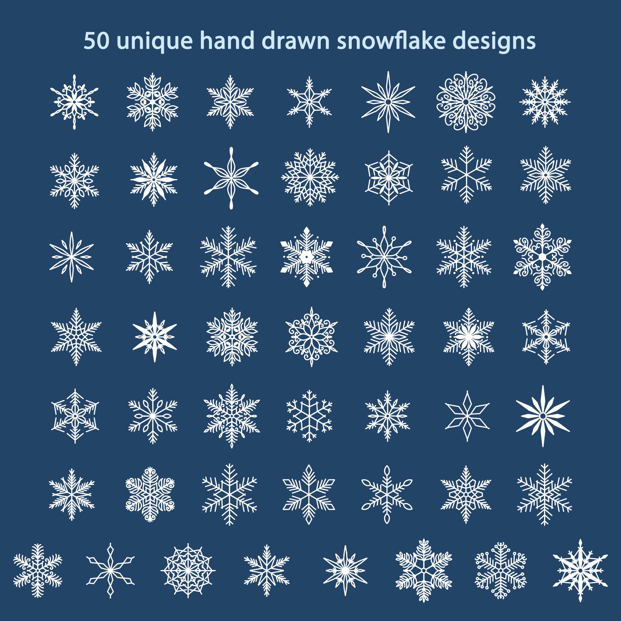 Snowflake Svg Bundle - Vector Snowflake Clipart Set - Winter Svg Files ...