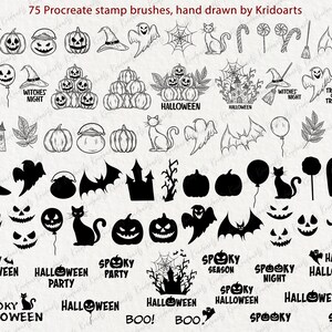 Halloween Procreate Stamps - Procreate Brushes Bundle - Procreate ...