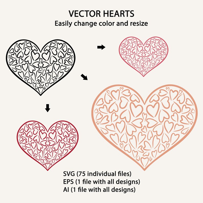 Heart SVG Bundle, Hearts Svg, Valentines Day Svg, Love Svg Cut Files ...