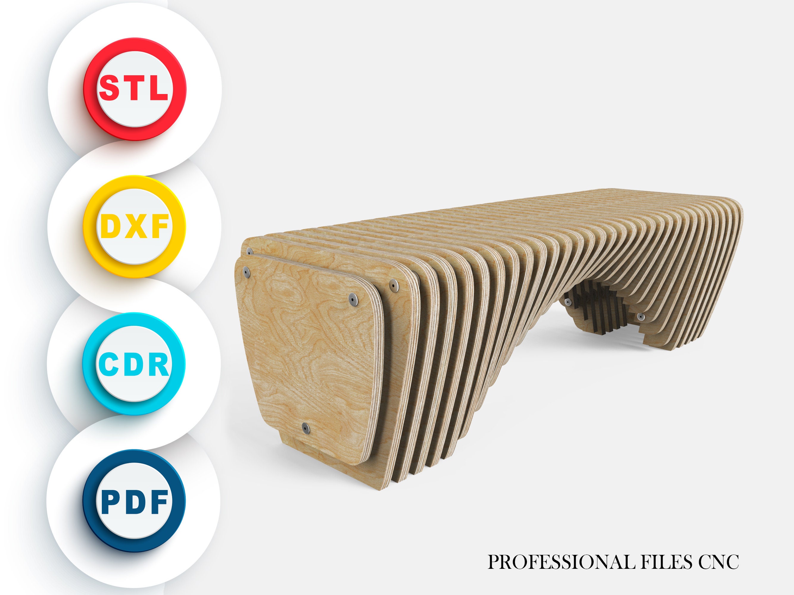 Parametric Bench Cnc Router Files For Wood Cnc Dxf Cut Files Cnc Parametric Furniture Files