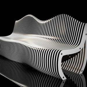Parametric Bench Wave Design Digital Files for CNC Cutting - Unlock ...