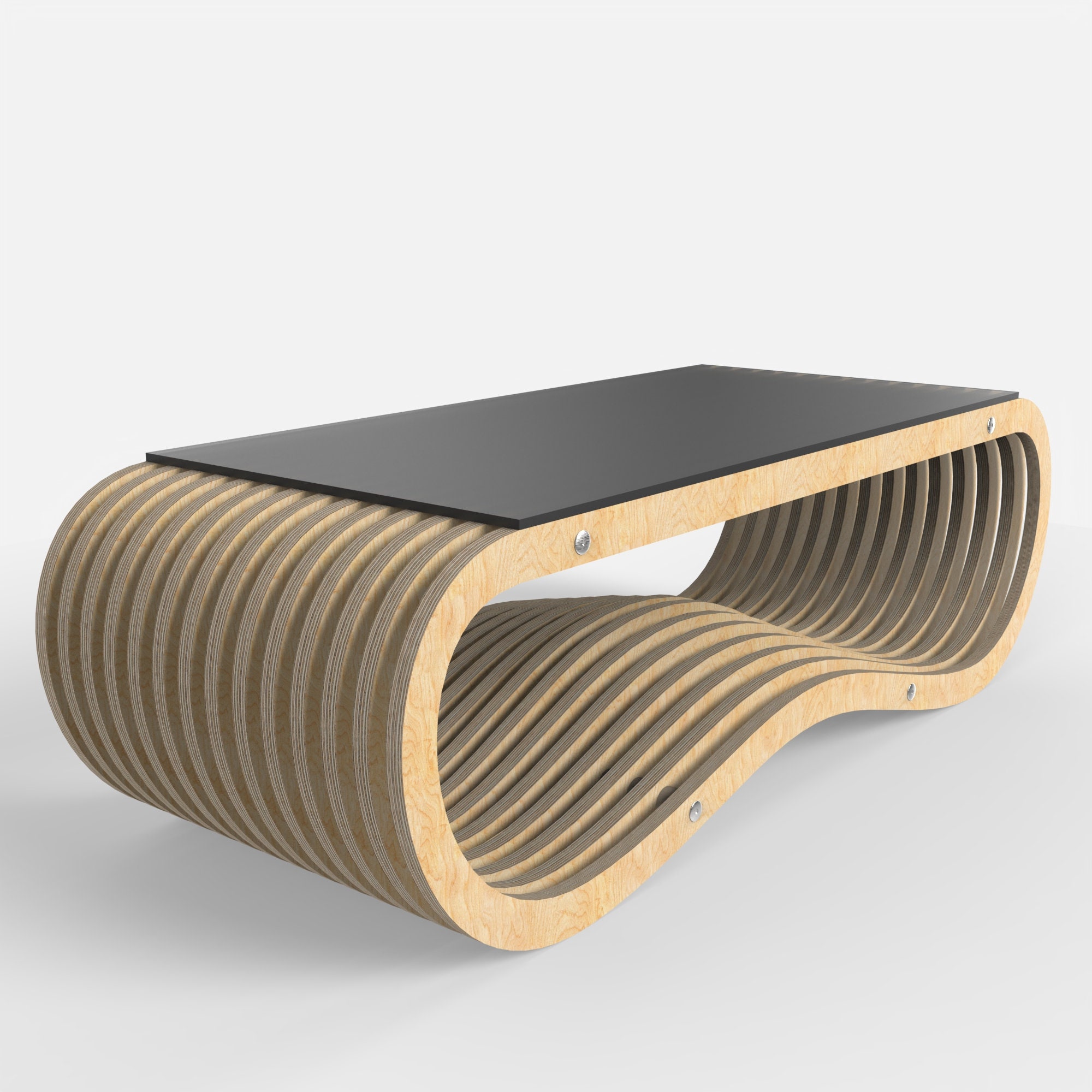 Parametric Table Wave Design Digital File for CNC Cutting Dxf Cdr Pdf ...