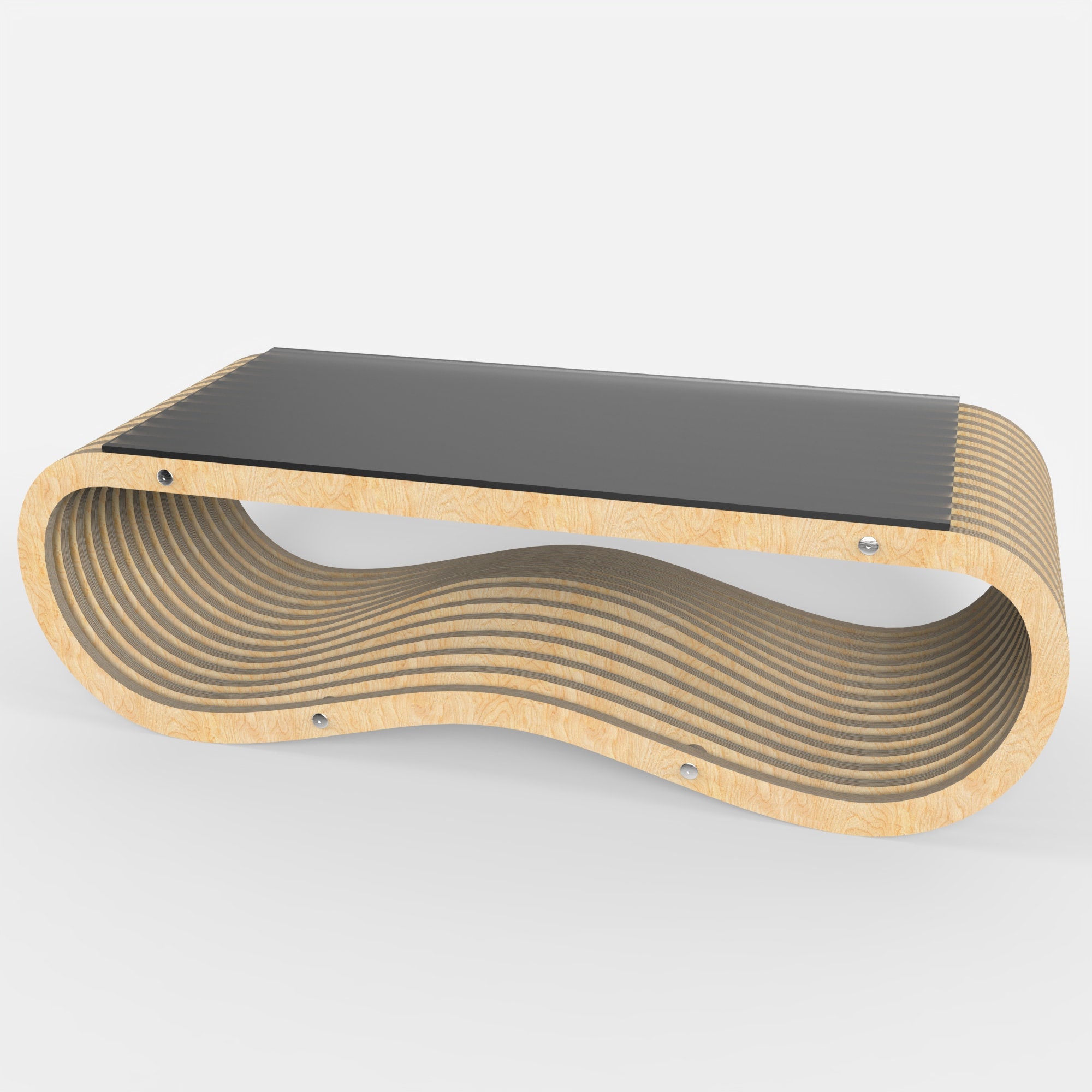 Parametric Table Wave Design Digital File for CNC Cutting Dxf Cdr Pdf ...