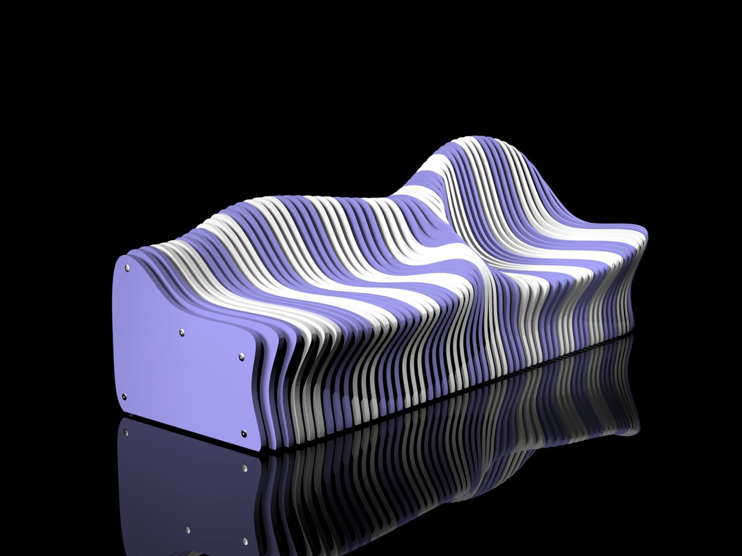 Unique Parametric Style Modern Wooden Bench Layout Model for CNC Router - Premium Files for ...