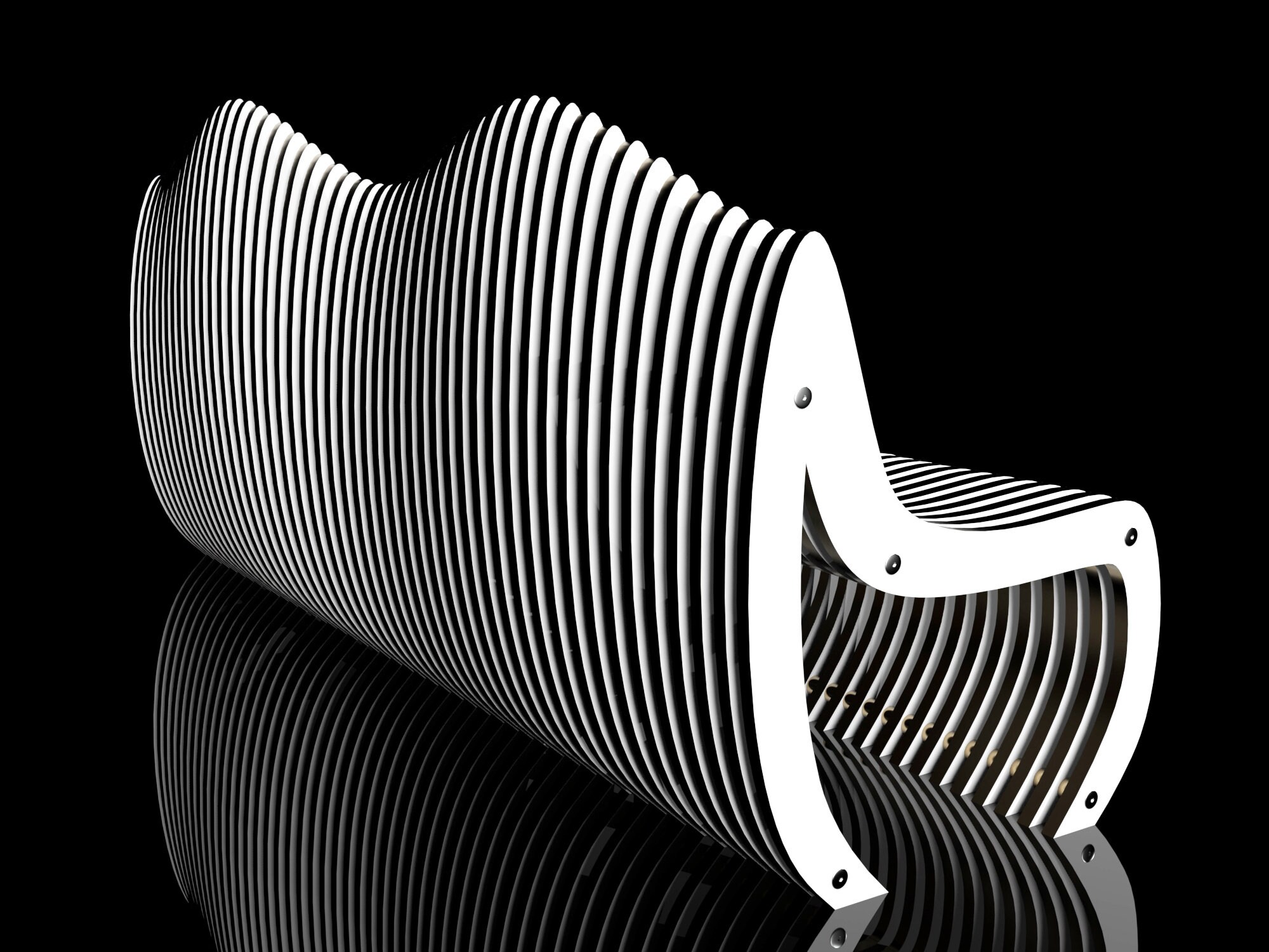 Parametric Bench Wave Design Digital Files for CNC Cutting - Unlock ...