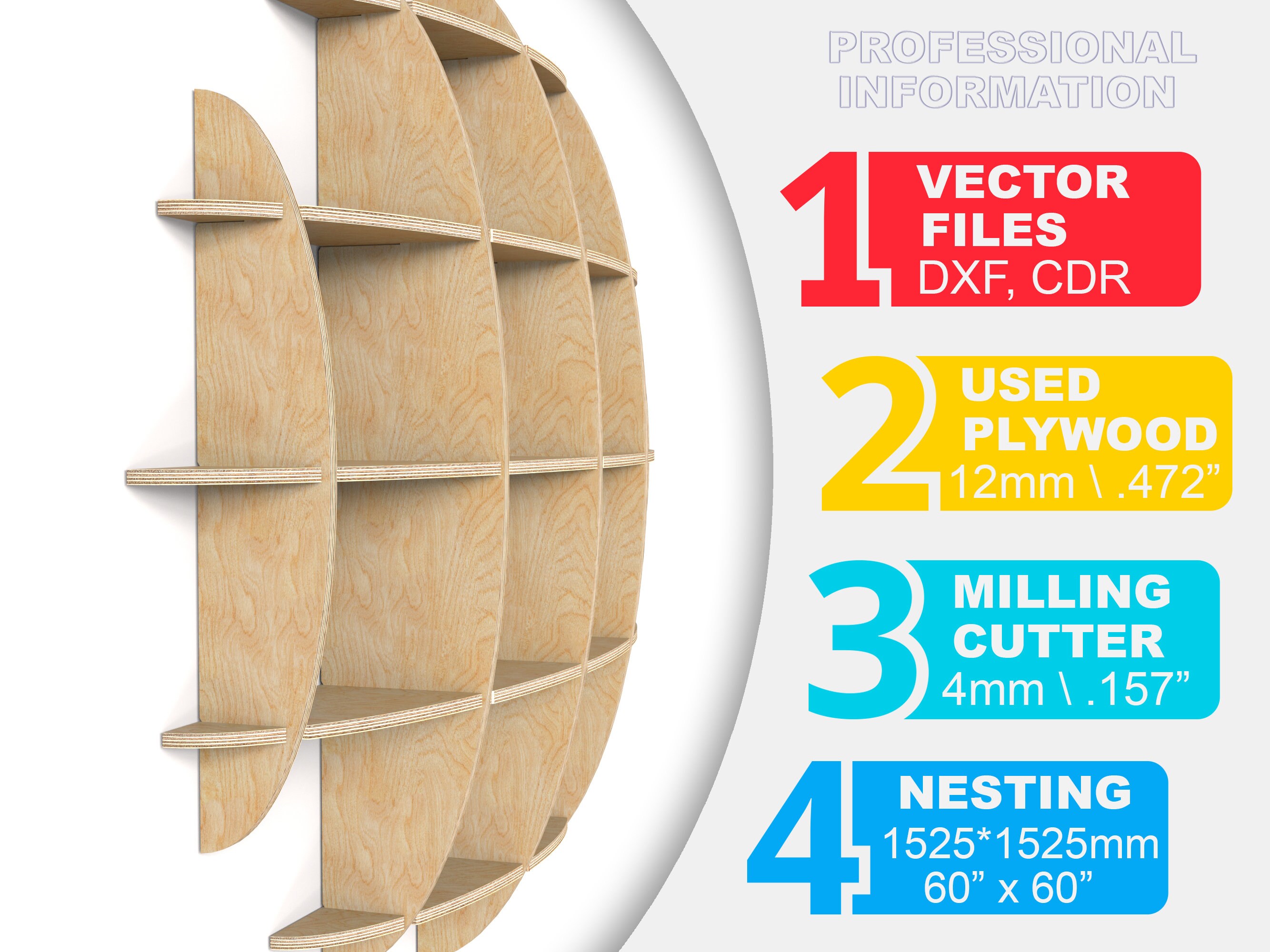 Sphere Floating Shelf CNC Files, Parametric Furniture (DXF, STL) - Etsy