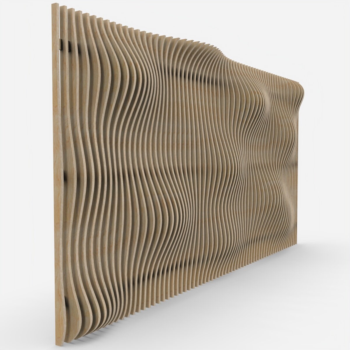 Parametric Wooden Wall Decor - Parametric Wave Design - CNC Router ...