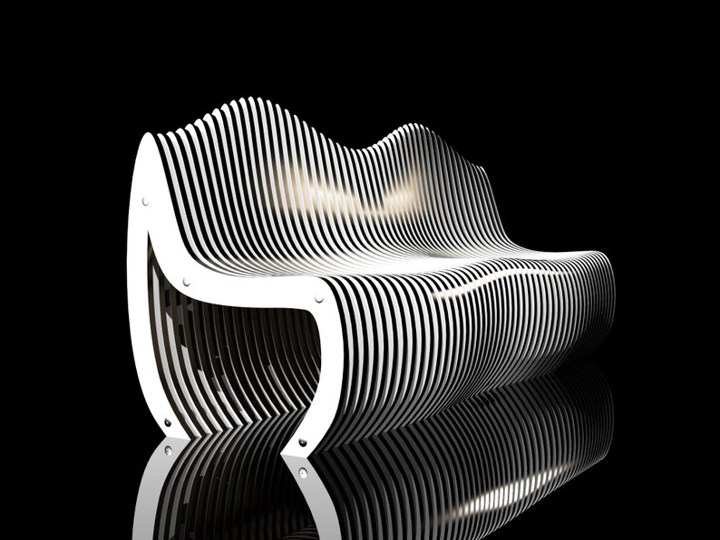 Parametric Bench Wave Design Digital Files for CNC Cutting - Unlock ...