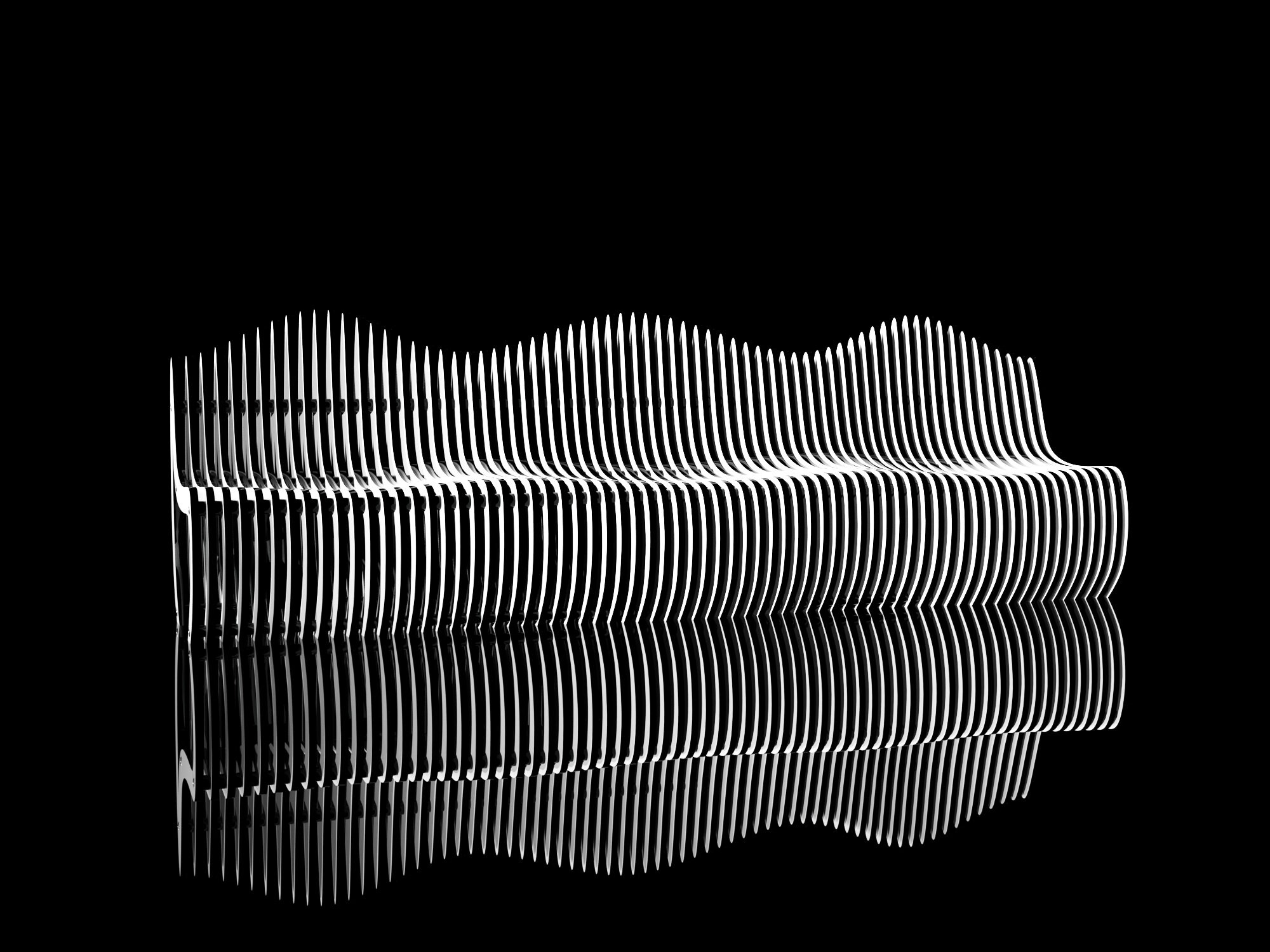 CNC Router Parametric Bench Wave Drawing Files (digital Download) - Etsy