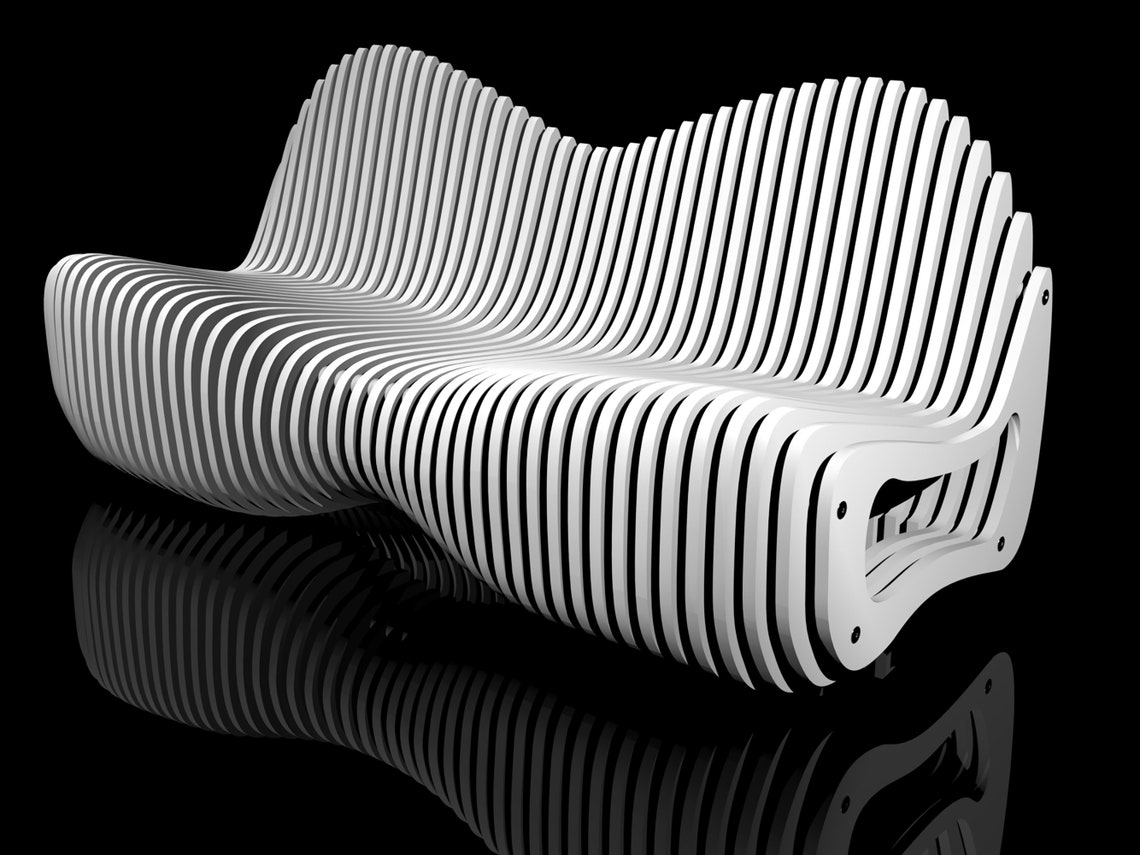 Modern Parametric Bench CNC Router Files – Plywood Furniture (dxf, Cdr ...