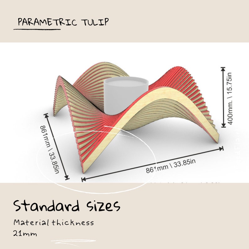 CNC Router Files, Parametric Plywood Flower Pot, Modern Design (dxf ...