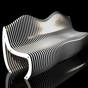 Parametric Bench Wave Design Digital Files for CNC Cutting - Unlock ...