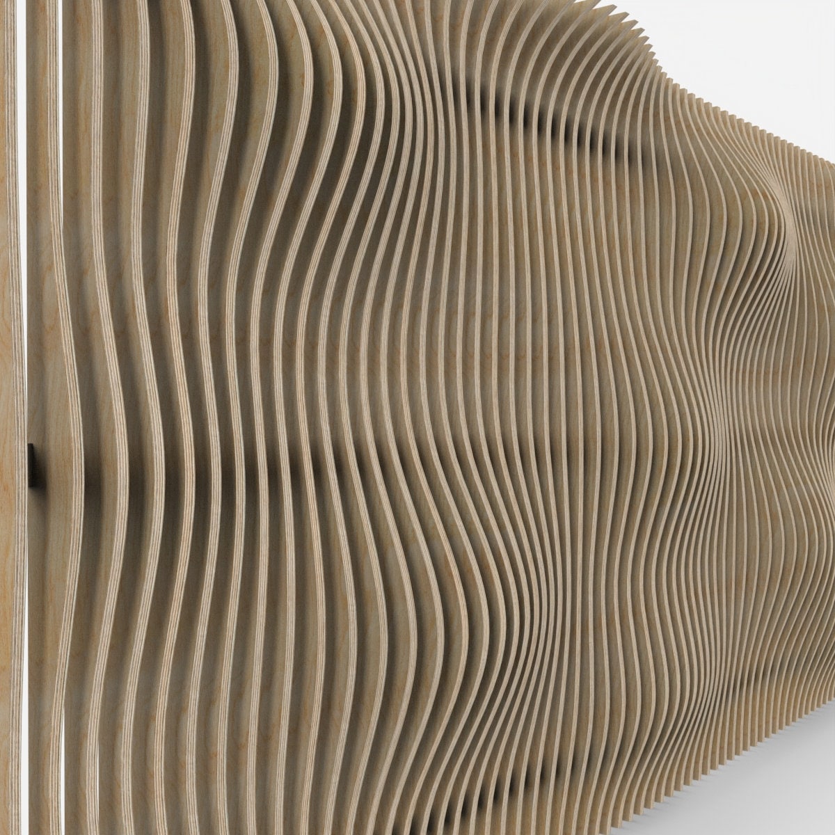 Parametric Wooden Wall Decor - Parametric Wave Design - CNC Router ...
