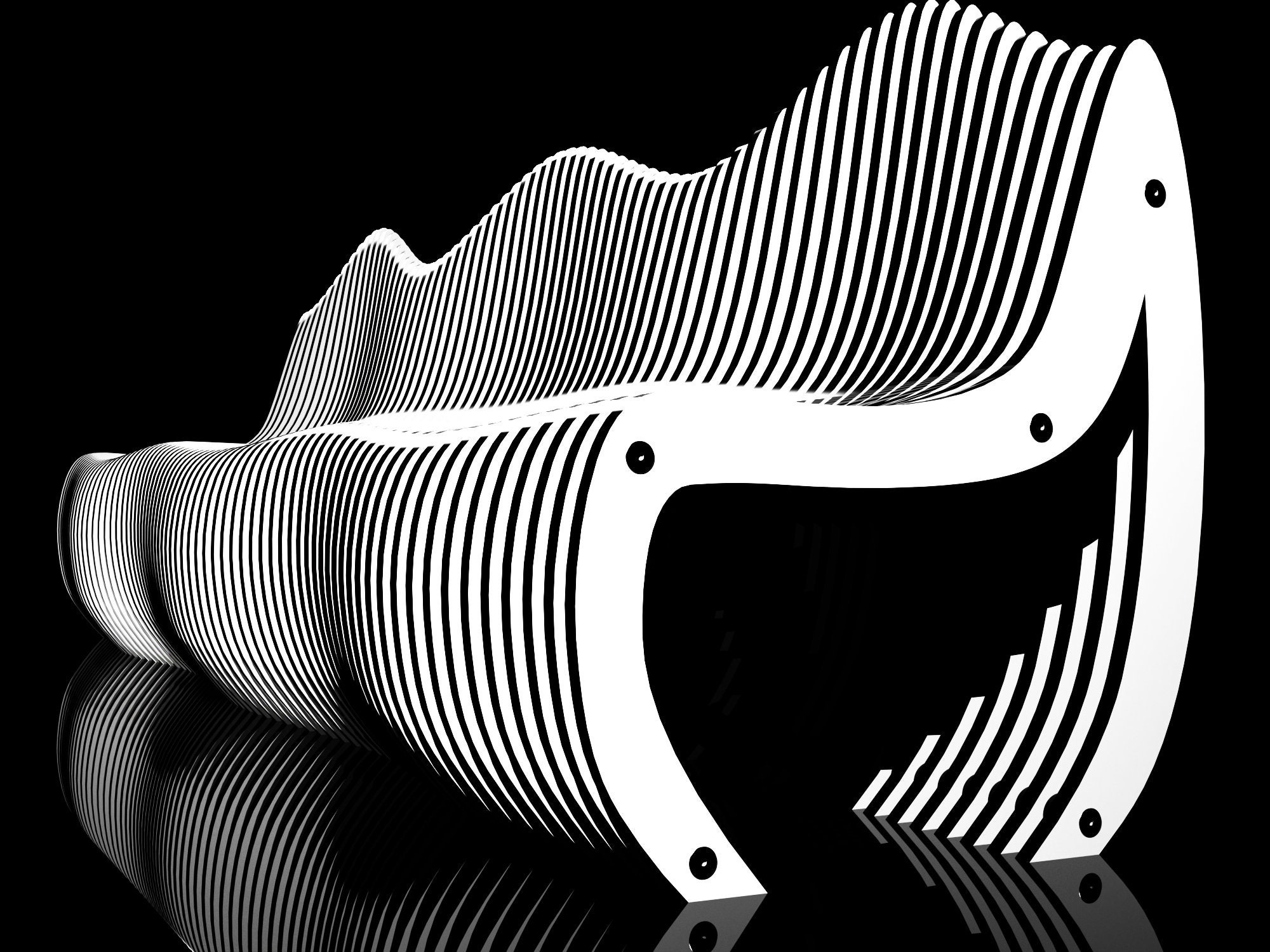 Parametric Bench Wave Drawing Files for CNC Router - DIY Furniture ...