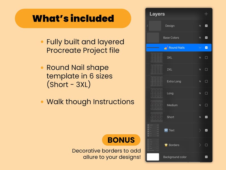 Procreate Round Nail Art Template: Nail Tech Planner (digital Download) - Etsy