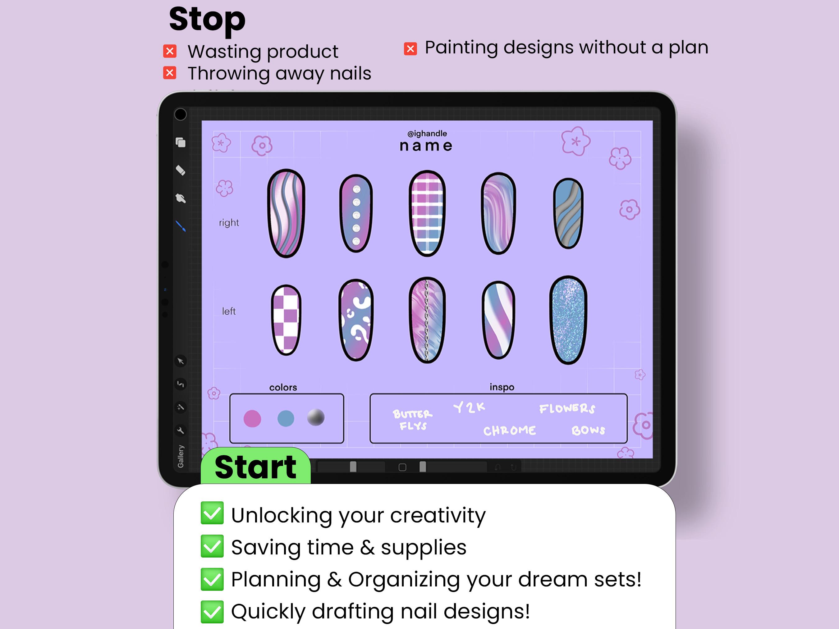 Ultimate Procreate Nail Art Pack, Nail Art Brushes, Nail Design ...
