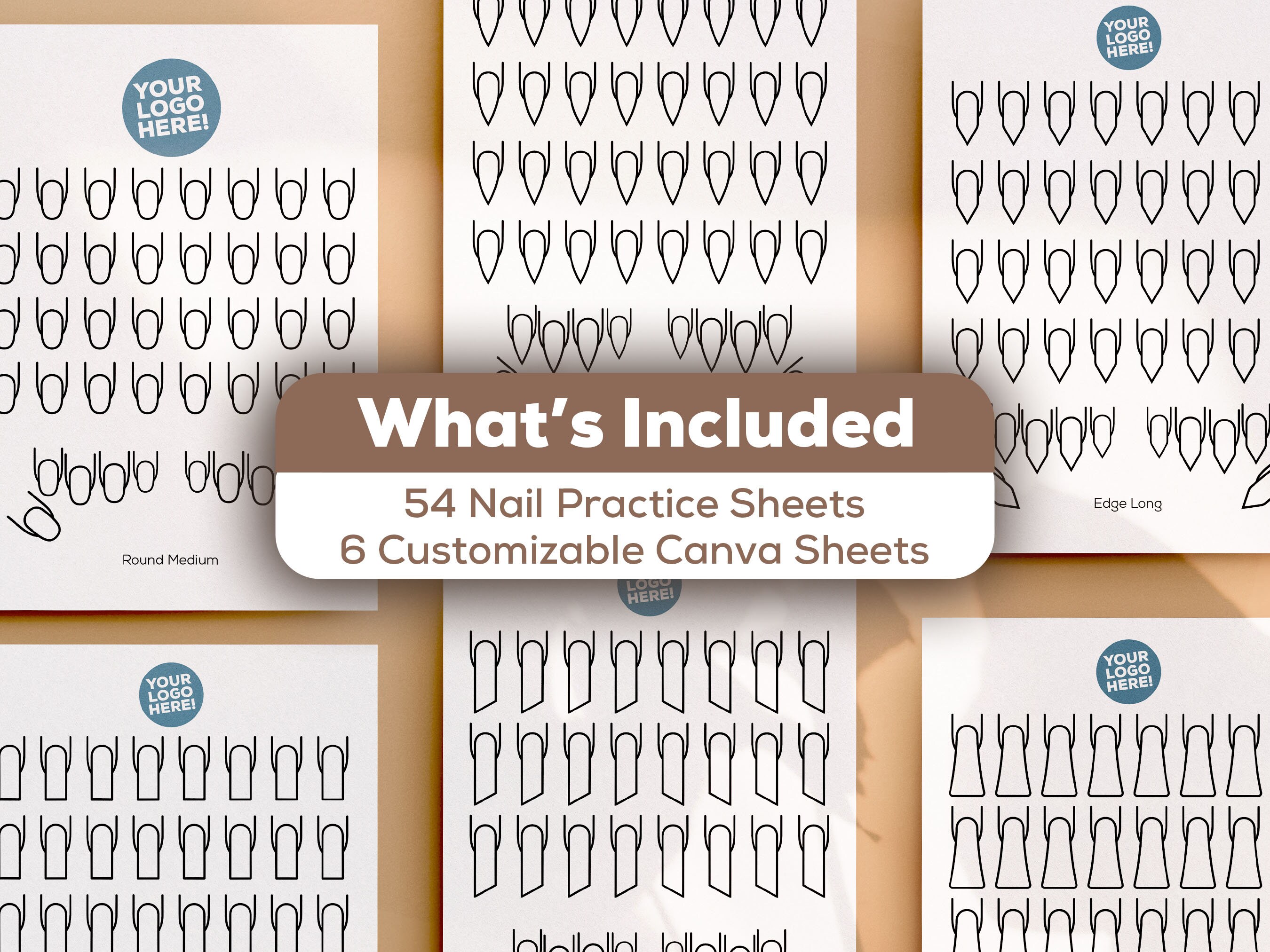 Custom Nail Art Practice Pages, Acrylic Nails Practice, Nail Art ...