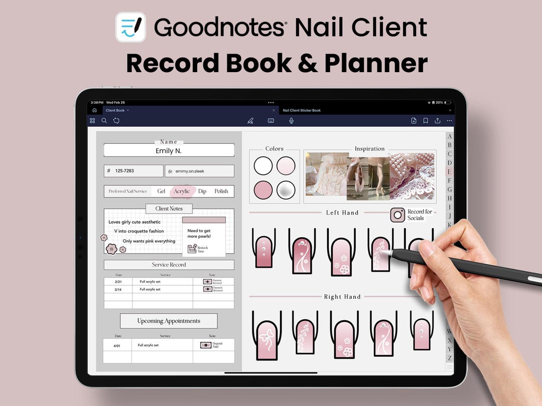 Nail Tech Client Record Book: Digital Planner for Goodnotes ...