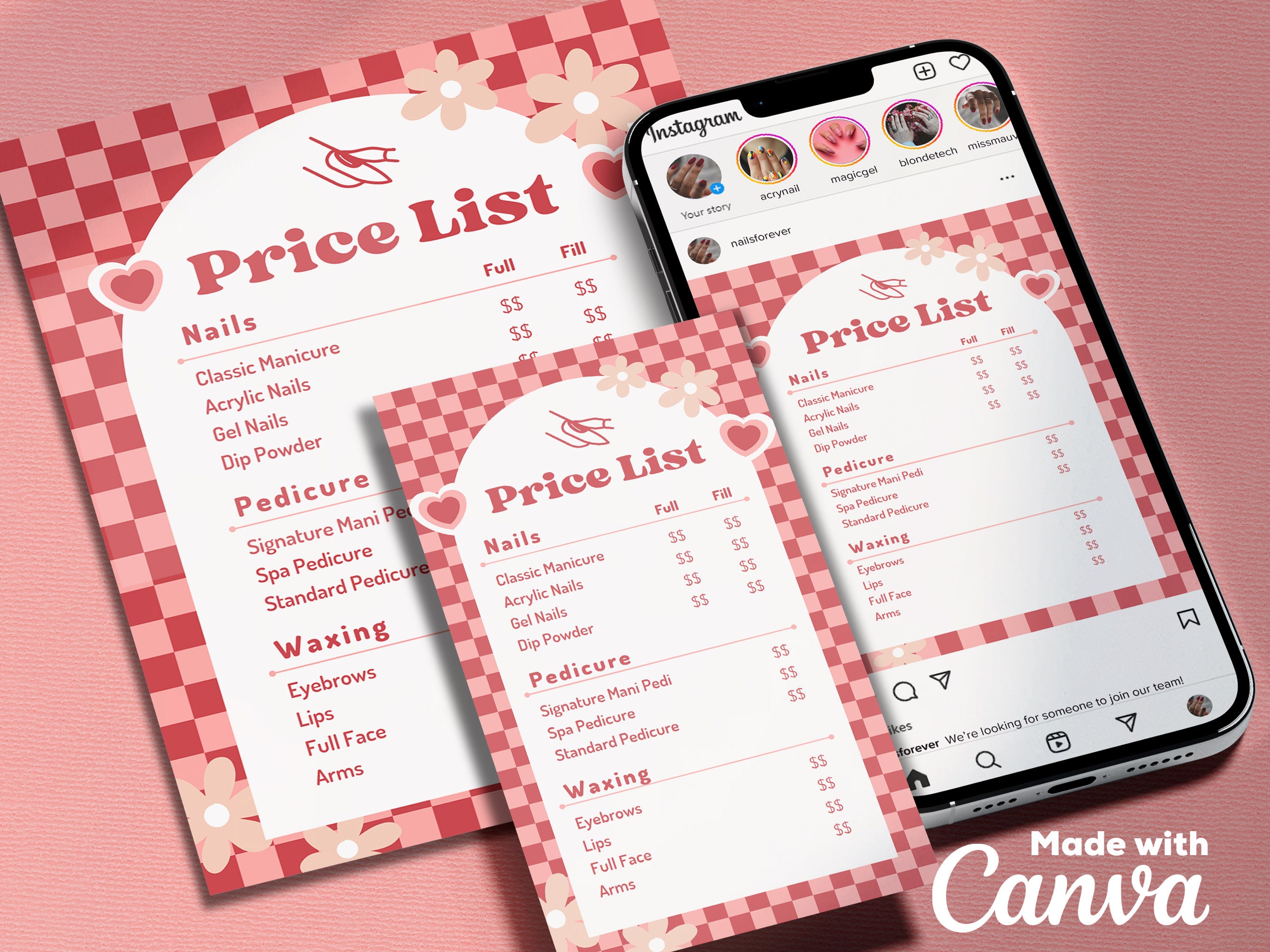 Price List Template, IG Price List, Bundle Price List Flyer, Pedicure ...