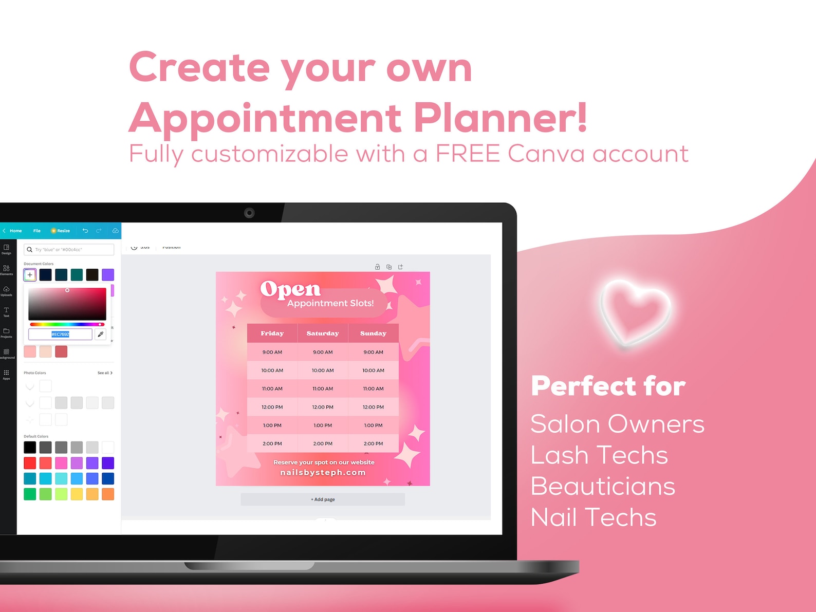 Hairdresser Appointment Book, Online Appointment Book 2023, Salon ...