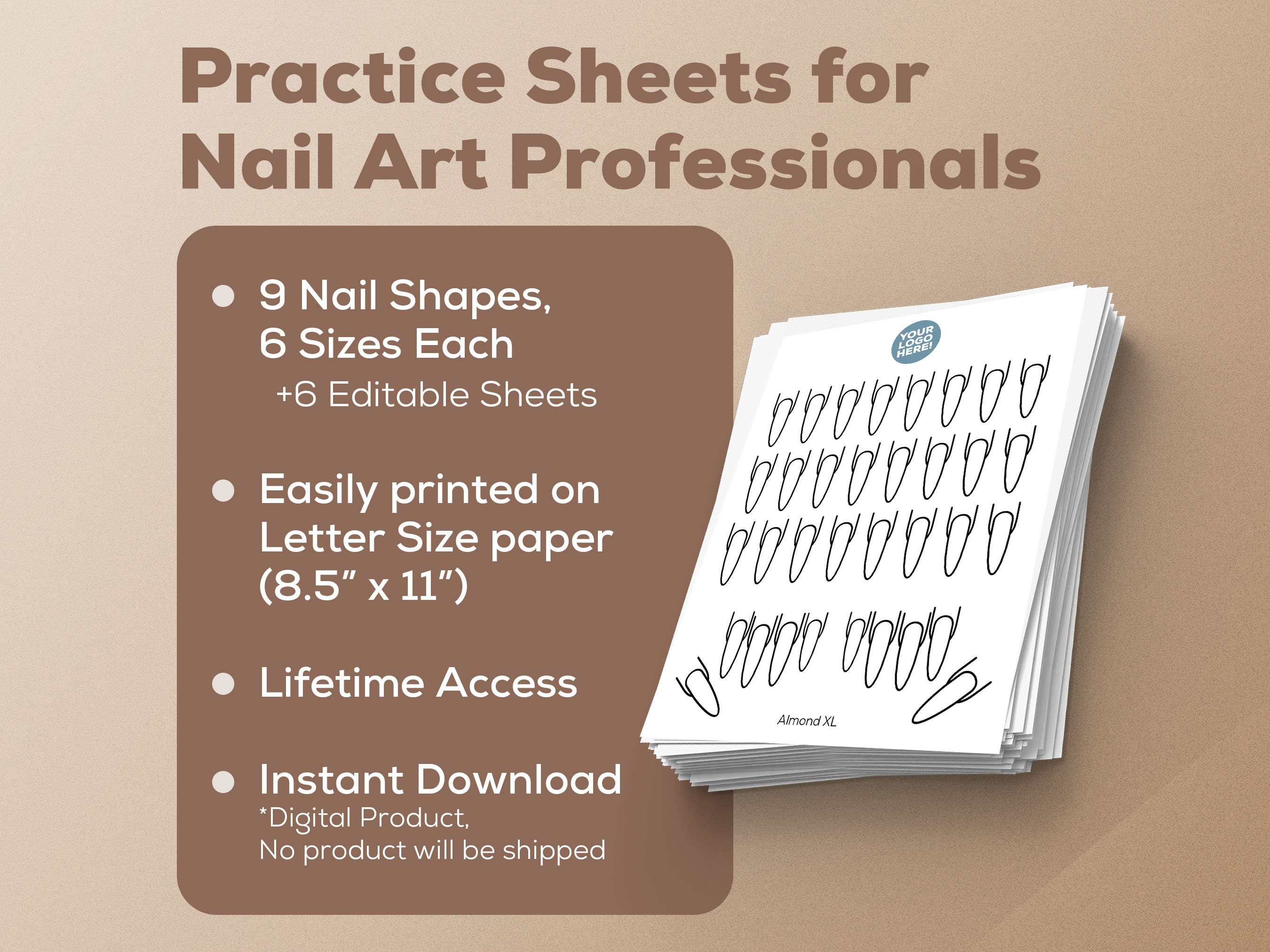Custom Nail Art Practice Pages, Acrylic Nails Practice, Nail Art ...