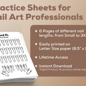 Round Nail Artist Practice Pages, Practice Nail Art Sheet, Acrylic ...
